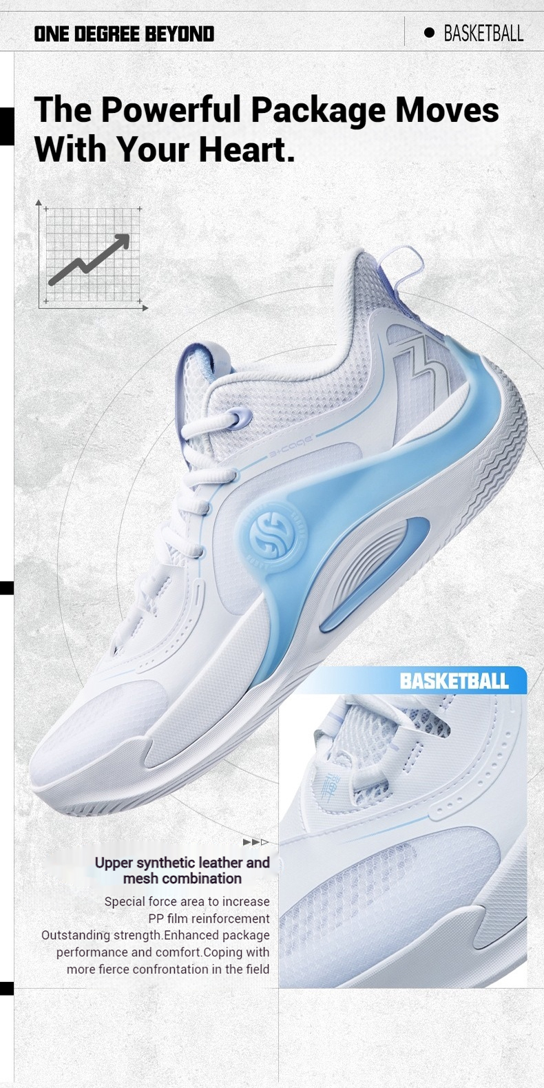 361 Degrees Zen Team Men Basketball Shoes High elasticity Shock ...
