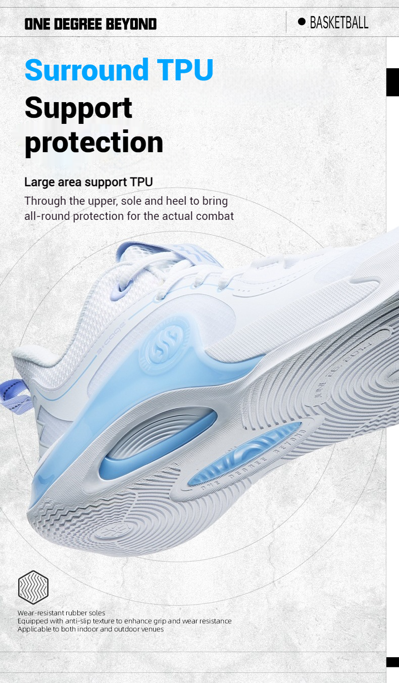 361 Degrees Zen Team Men Basketball Shoes High elasticity Shock ...