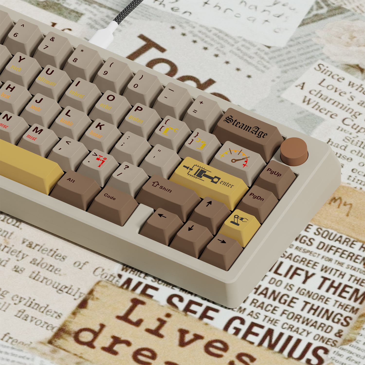 Steam Age Keycaps PBT Dye-sub Cherry Profile Keycap Custom Keycaps ...