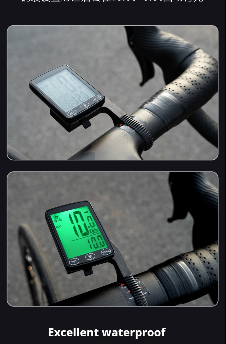 Compact Waterproof Bicycle Computer with Touch Screen - Wireless ...