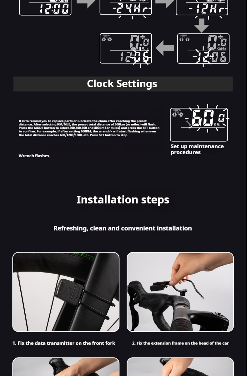 Compact Waterproof Bicycle Computer with Touch Screen - Wireless ...