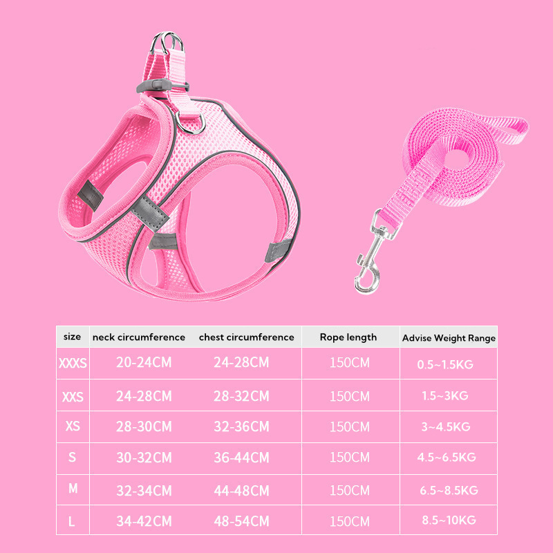 Cat Traction Rope Chest Strap Anti-breakaway Cute Velcro Safety Buckle ...