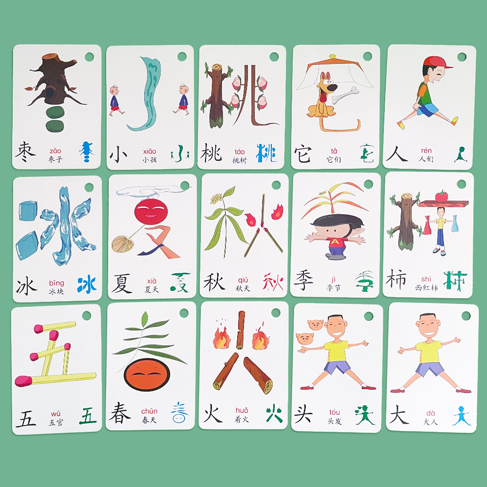100 Cards Chinese Characters Sight Words Learning Flashcards Mandarin ...