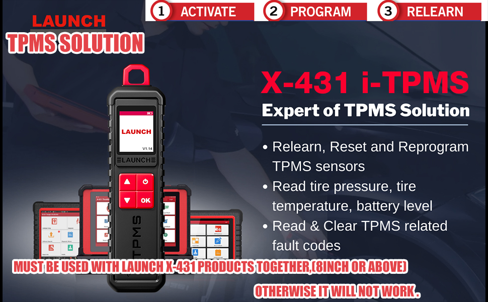 LAUNCH X431 I-TPMS Tire Pressure Detector Handheld X-431 TSGUN Sensor Activator Learning ...