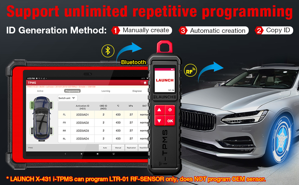 Launch X431 I Tpms Tire Pressure Detector Handheld X 431 Tsgun Sensor Activator Learning