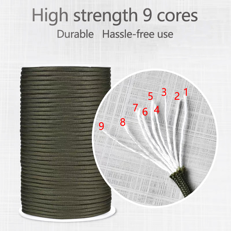 【Ship in 24h】100M Paracord Rope for Bracelet 9 Core Camping Rope Nylon ...