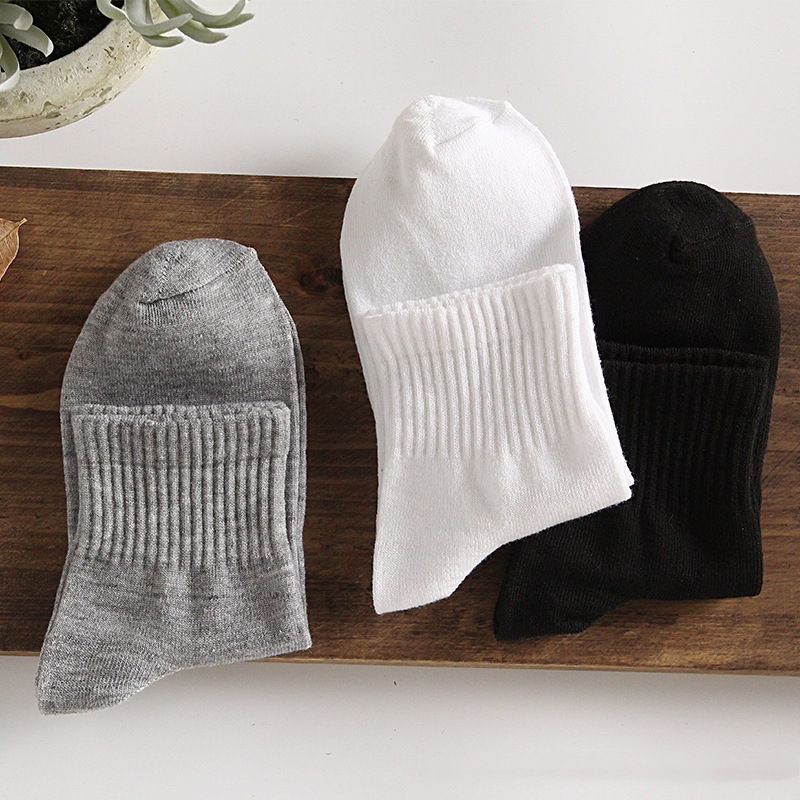 Spring Summer Four Seasons Mid-Tube Socks Women's Socks Simple Solid ...