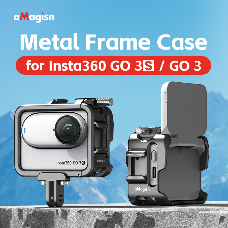 aMagisn Aluminum Cage for Insta360 GO 3S/ Insta360 GO 3 Metal Frame ...