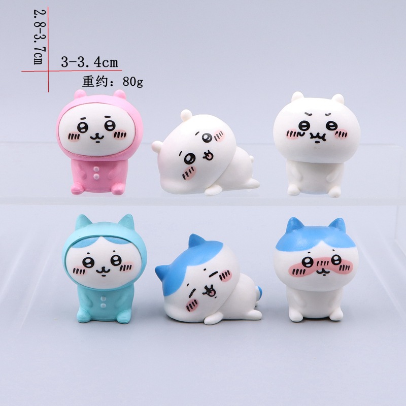 9Pcs/Set Japan Cartoon Chiikawa Anime Figure Kawaii Hachiware Usagi Shy ...