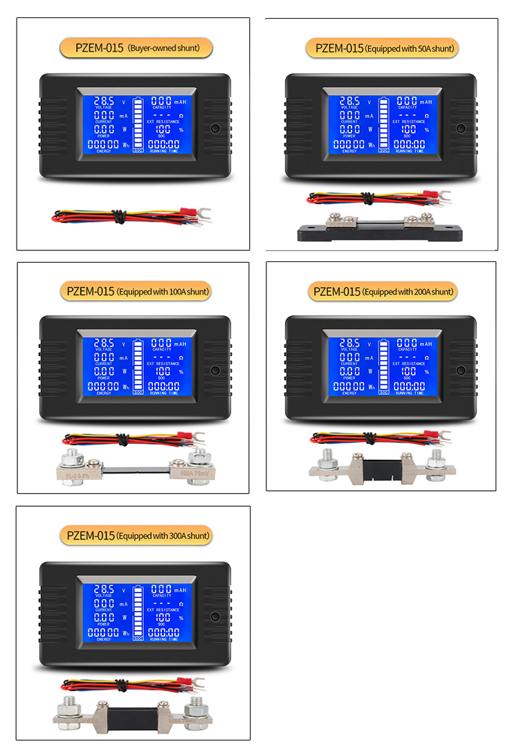 PZEM015 DC 200v Battery Monitor Capacity Tester Ammeter Voltmeter ...