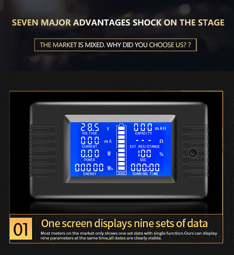 PZEM015 DC 200v Battery Monitor Capacity Tester Ammeter Voltmeter ...