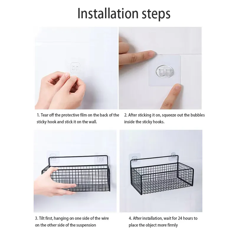 Kitchen Hanging Rack Free Punch Condiment Storage Basket Kitchen ...