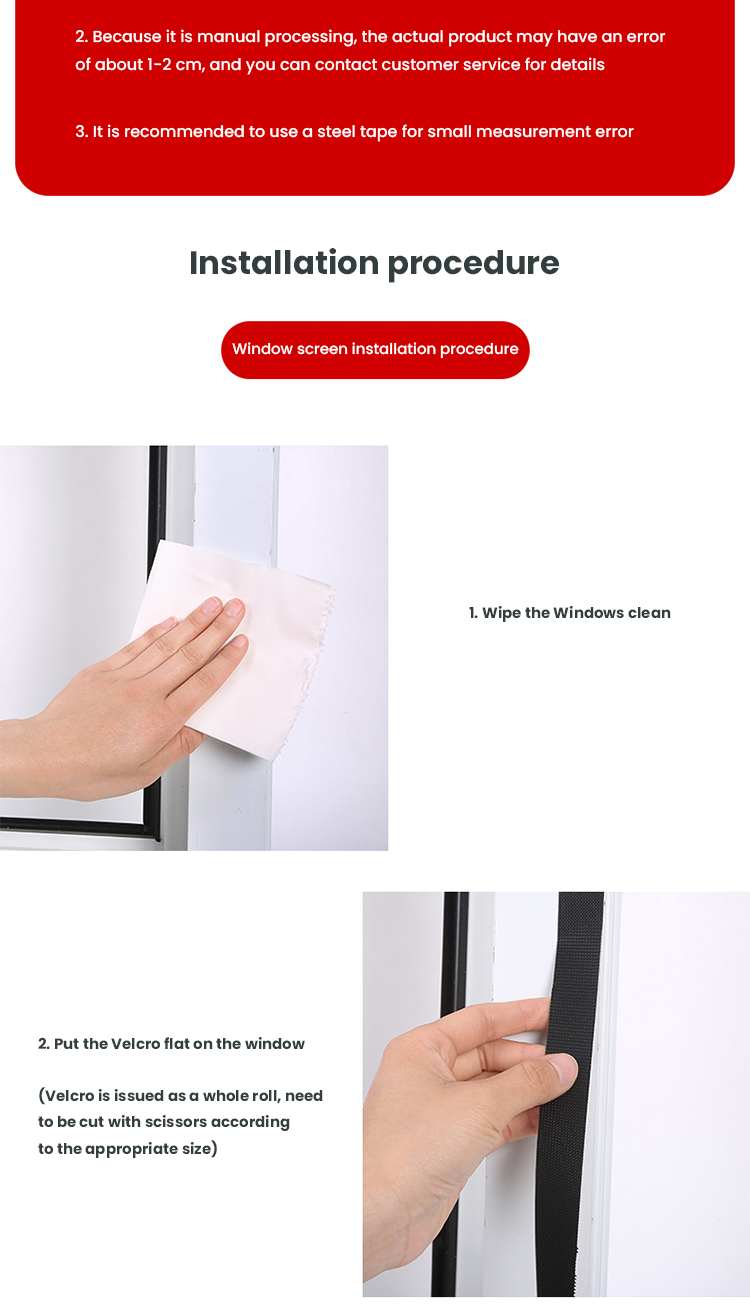 Upgrade Anti Mosquito Net Window Screen Magnetic With Velcro Mesh ...