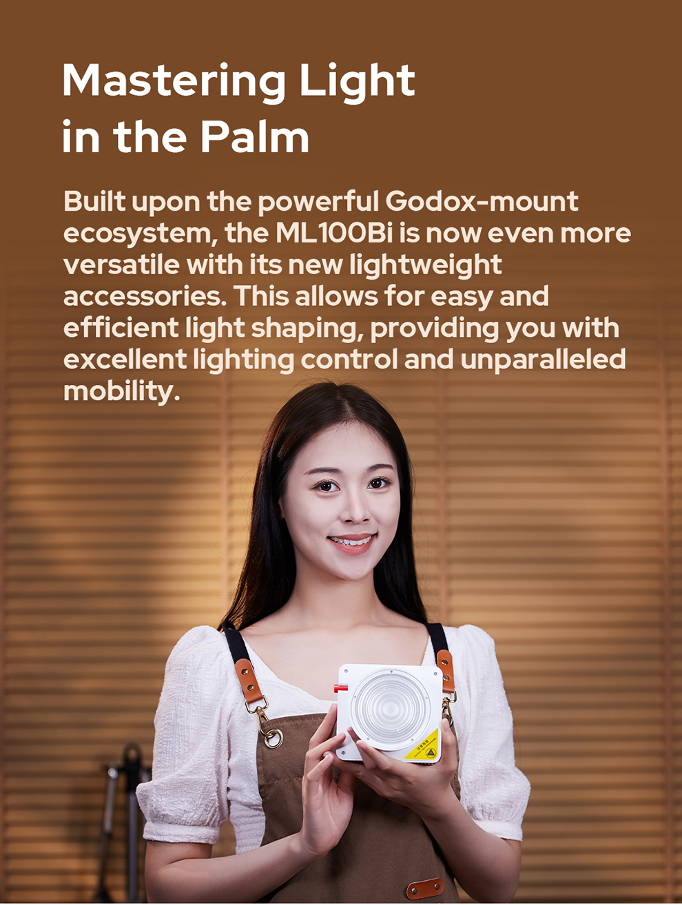 Godox ML100Bi Bi-Color Portable LED Light Accessories ML-GB Bowens ...