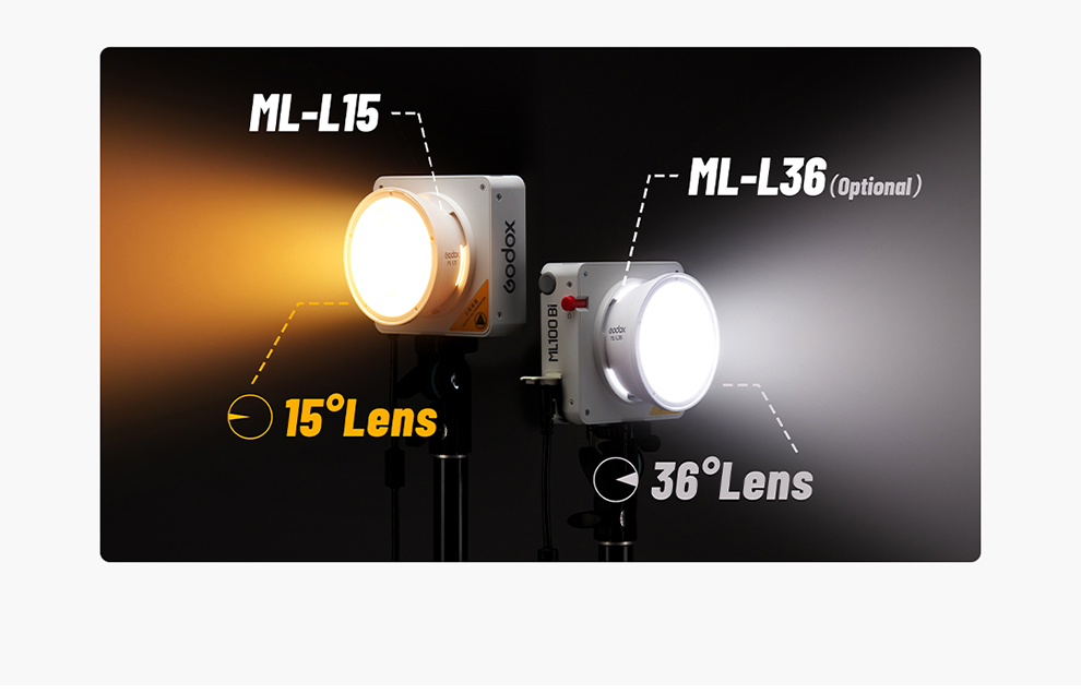 Godox ML100Bi Bi-Color Portable LED Light Accessories ML-GB Bowens ...