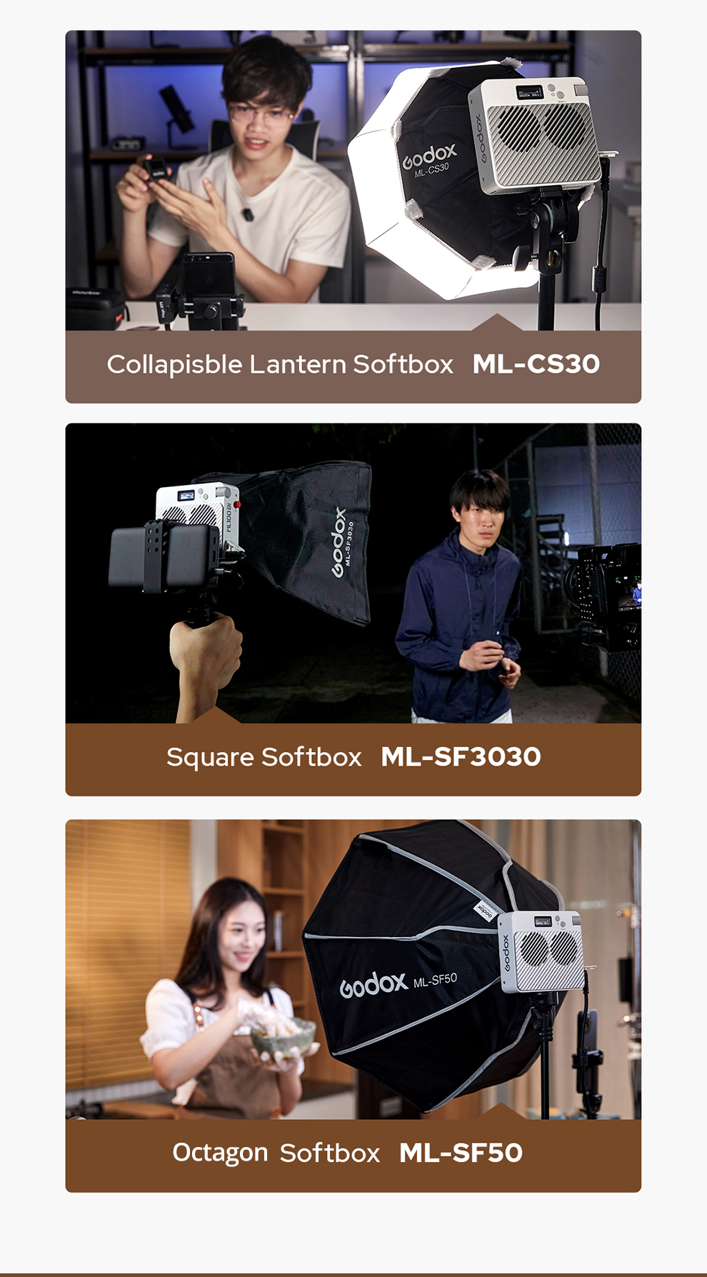 Godox ML100Bi Bi-Color Portable LED Light Accessories ML-GB Bowens ...