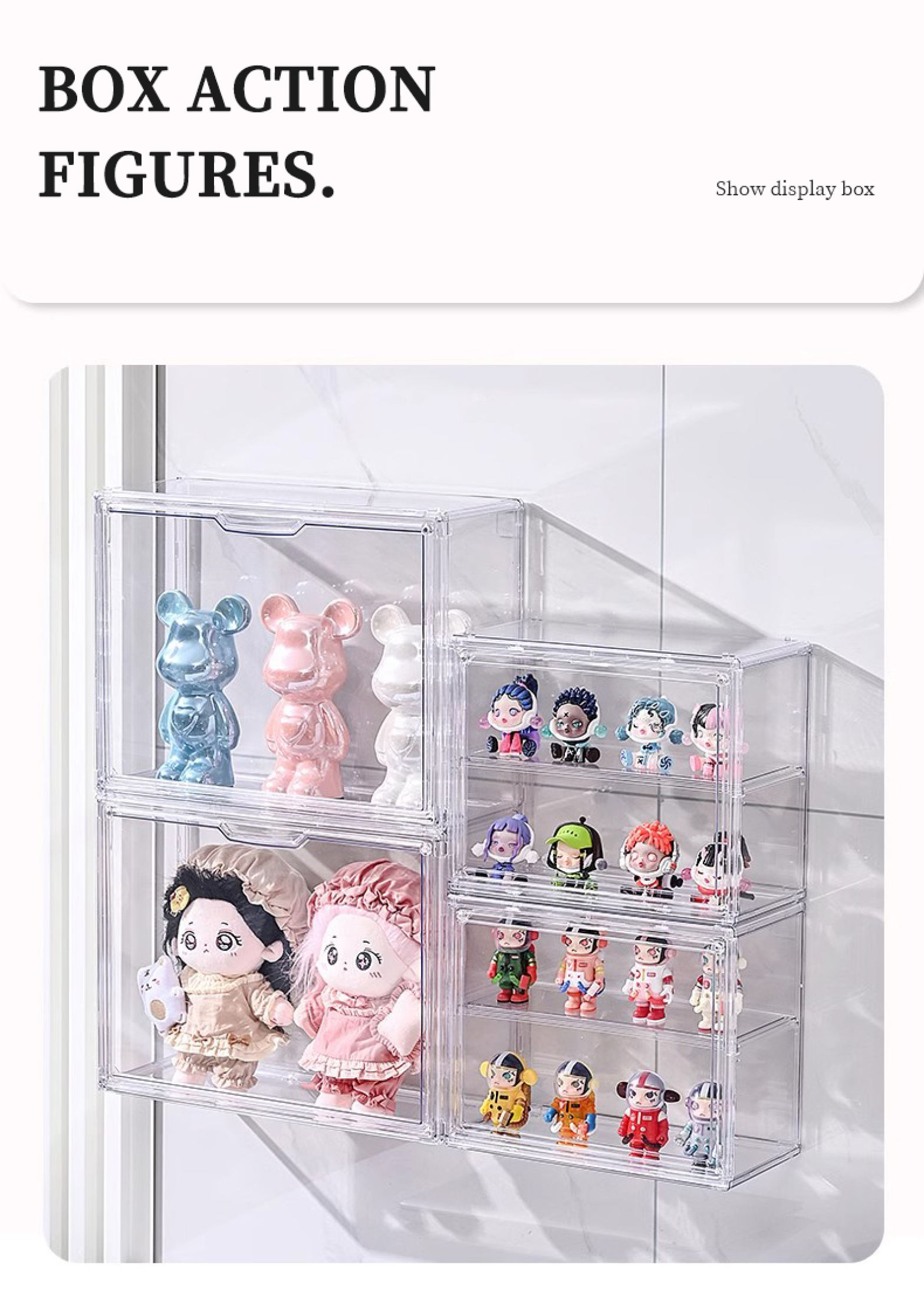 MISN Acrylic Display Case Popmart Storage Organizer Wall Mounted ...