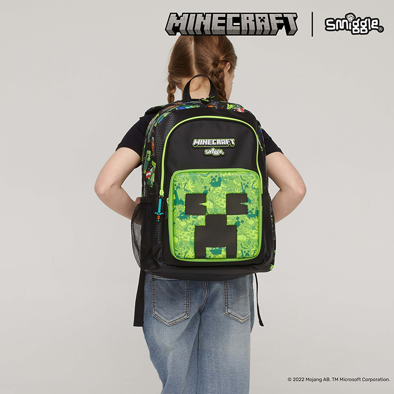 Smiggle Minecraft Trolley Backpack With Light Up Wheels | Shopee ...