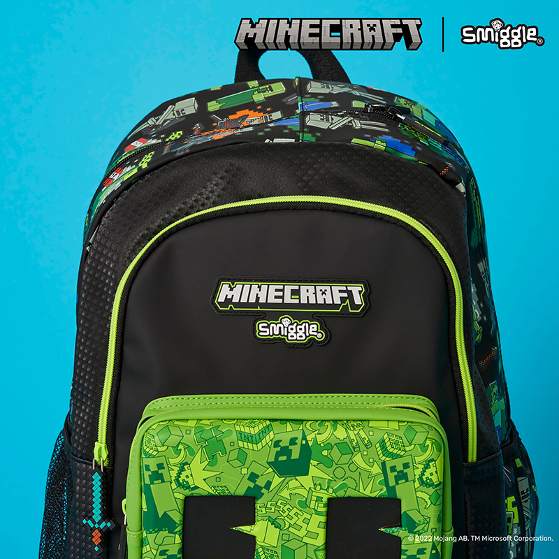 Smiggle Minecraft Trolley Backpack With Light Up Wheels | Shopee ...
