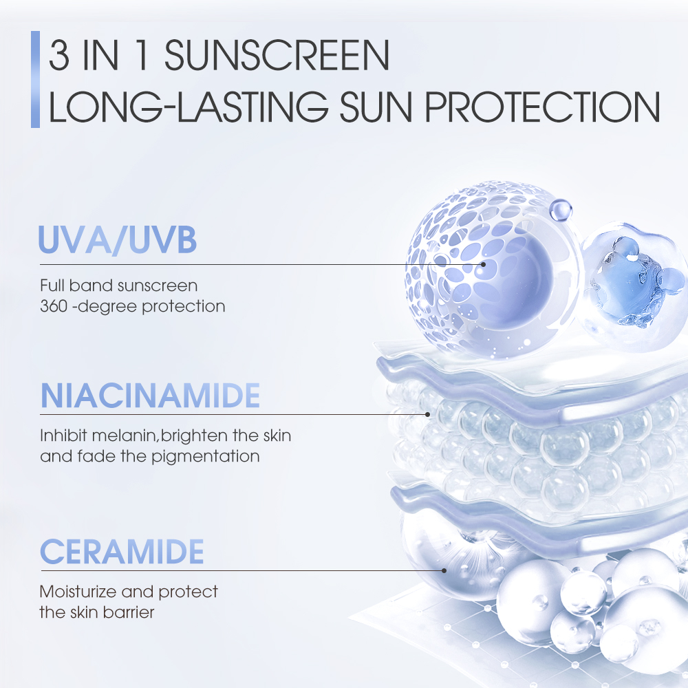 SKINEVER Sunscreen SPF50+ PA++++ UV Whitening Sunblock Cream Face And ...