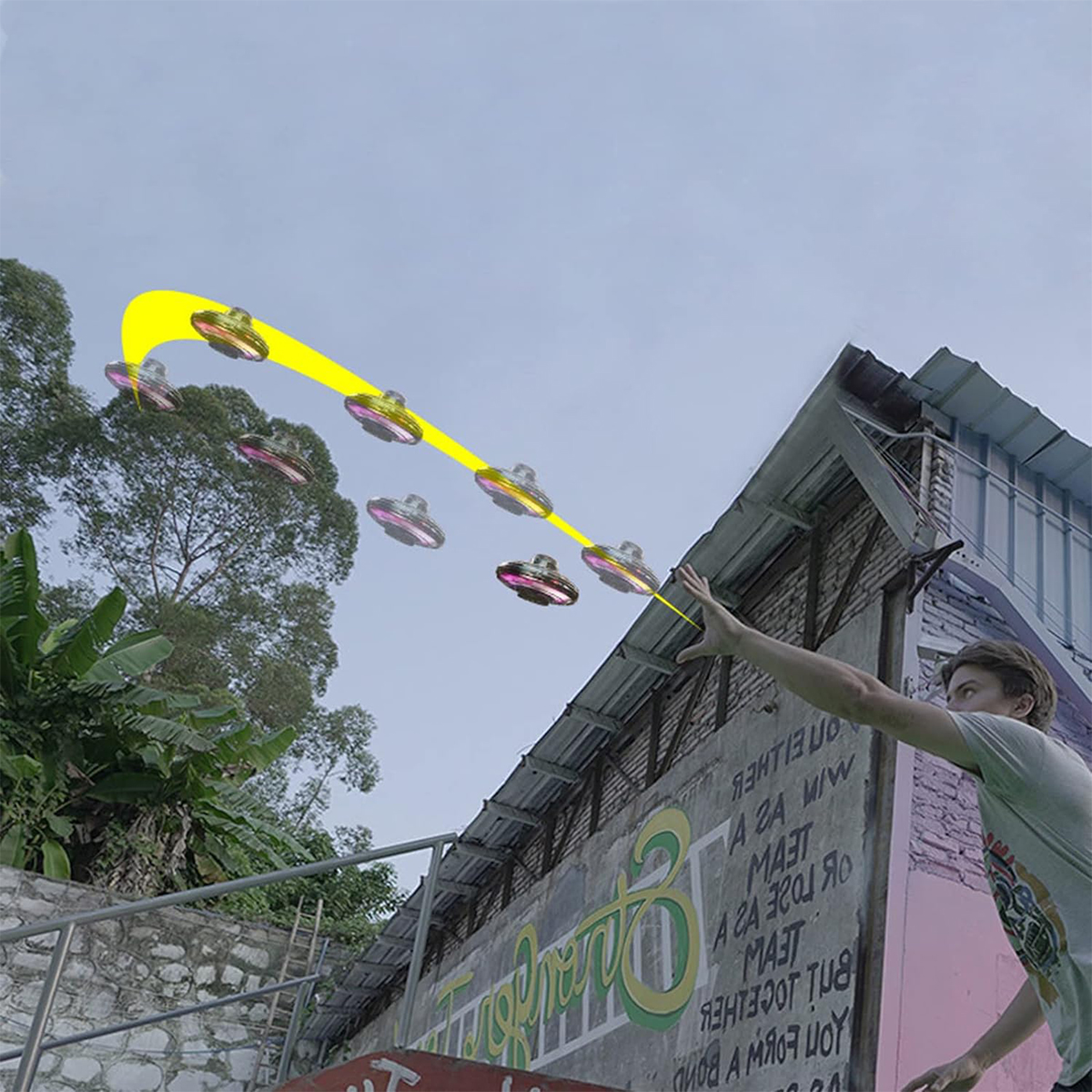 UFO Flying Drone - An interactive LED flying toy suitable for children and adults, with anti ...