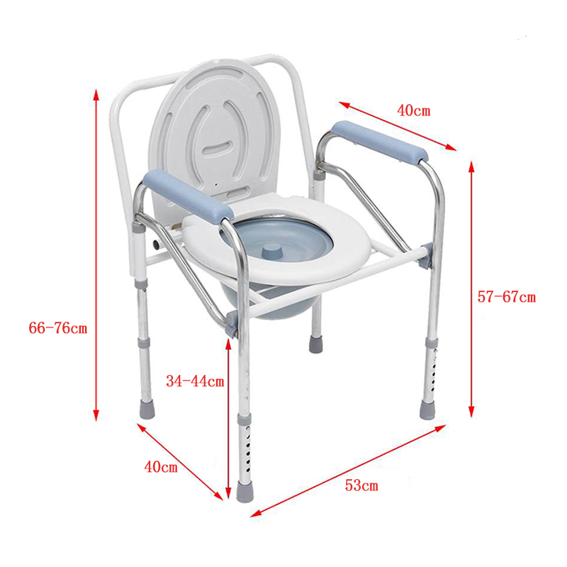 Adult folding Medical Folding Bedside Commode Chair Toilet Chair ...