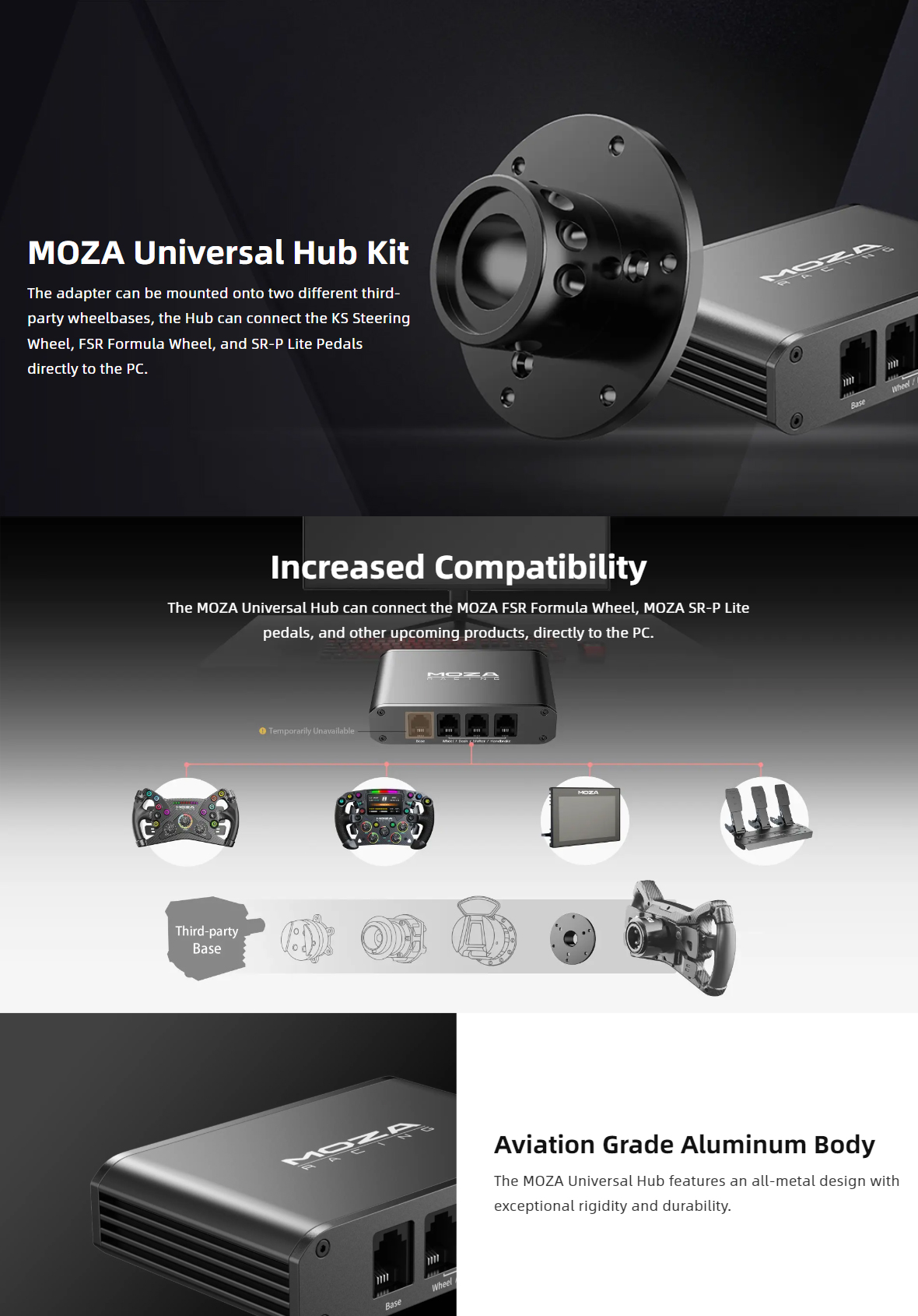 MOZA Universal Hub Kit Increased Compatibility Multiple Input Ports ...