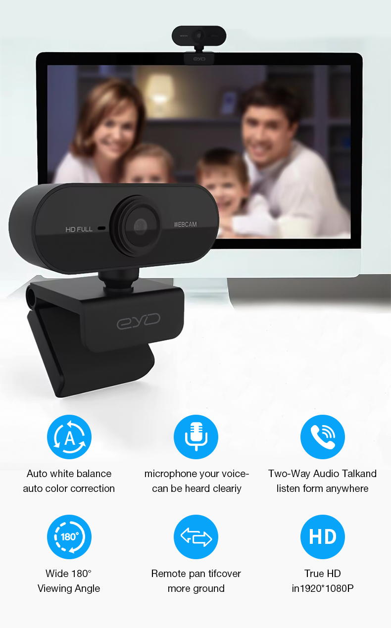 EYD PC01 Webcam 4K Full HD Live Streaming for PC Web Cam With Microphone Video Call Laptop ...