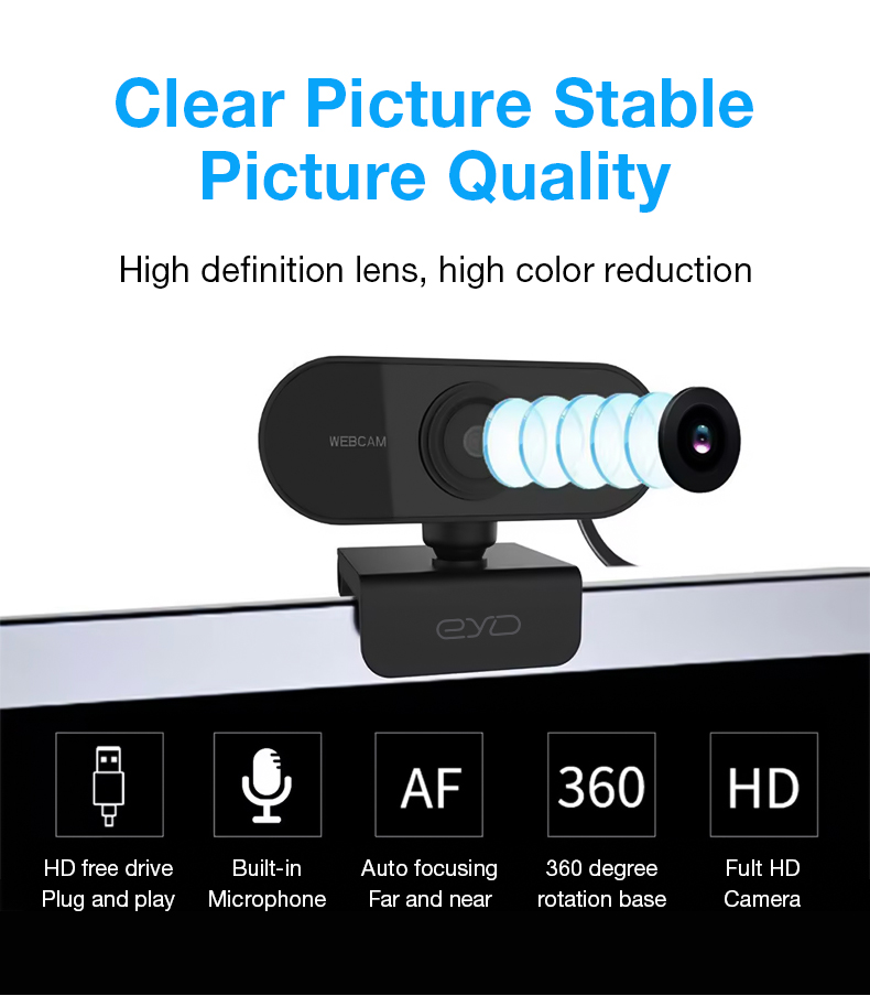 EYD PC01 Webcam 4K Full HD Live Streaming for PC Web Cam With ...