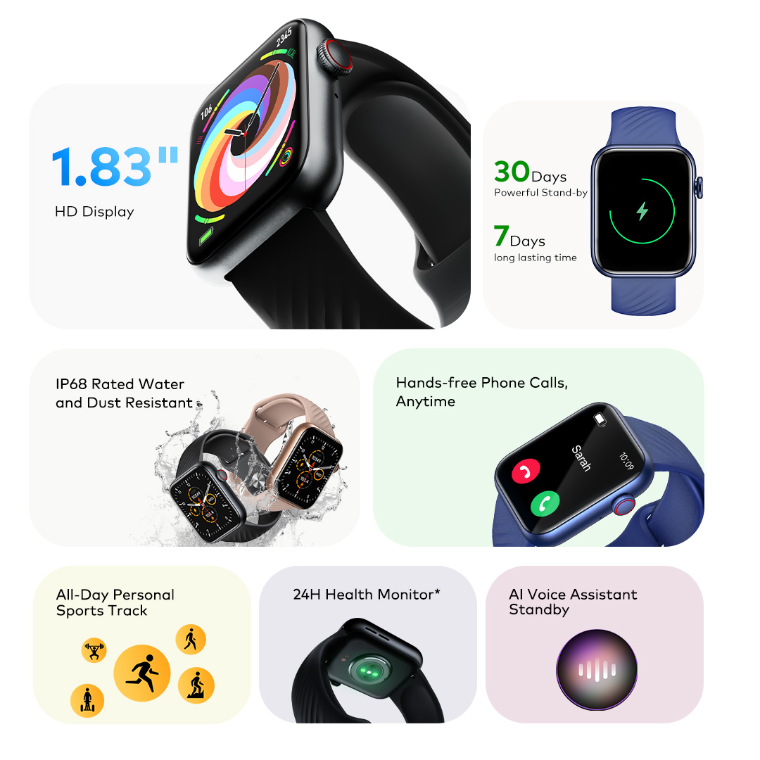 itel O11 Smart Watch Quby Edition | 1.83"Screen | Health Monitor ...