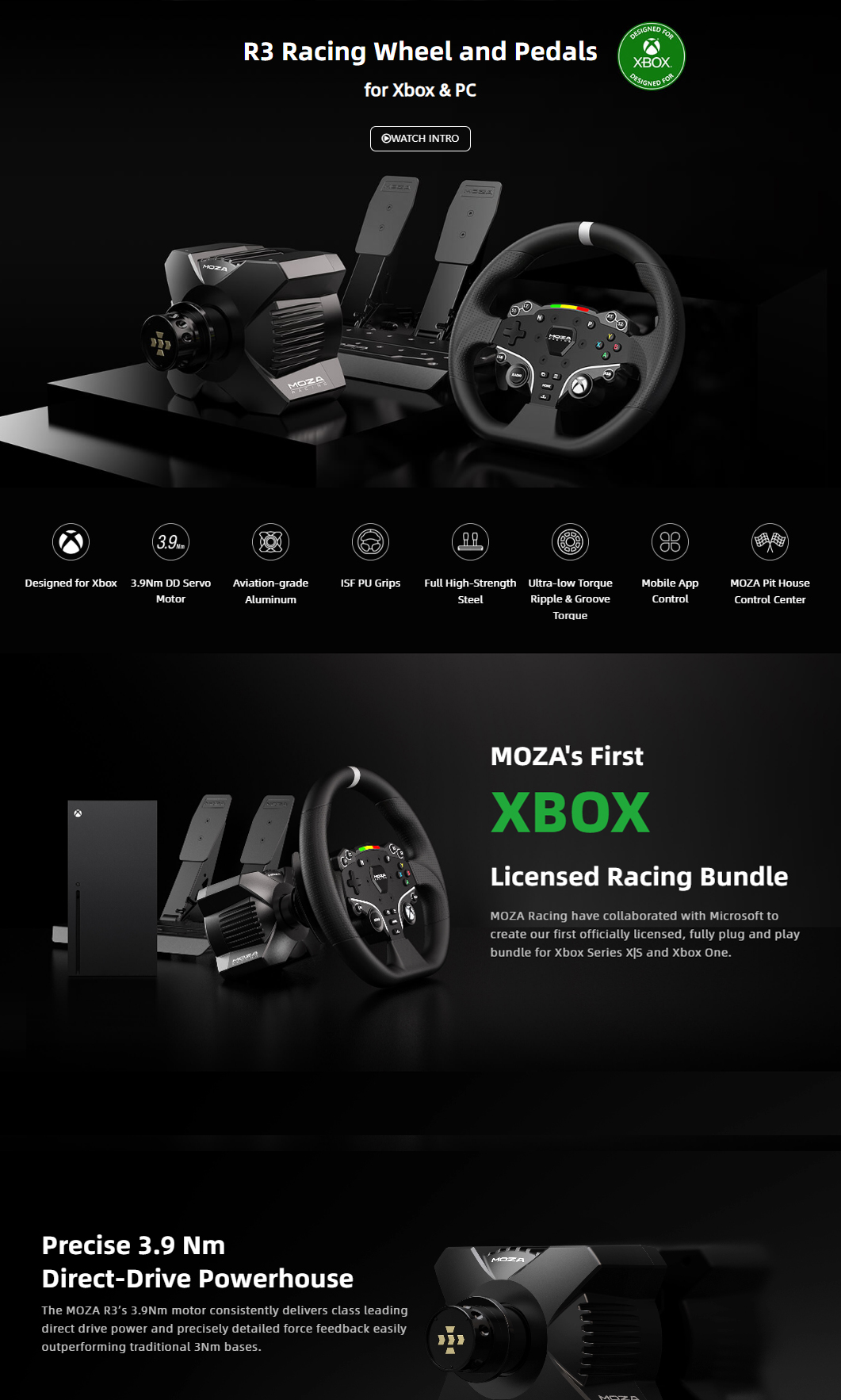 MOZA Racing R3 Bundle Kit for Xbox & PC Racing Wheel and Pedals ...
