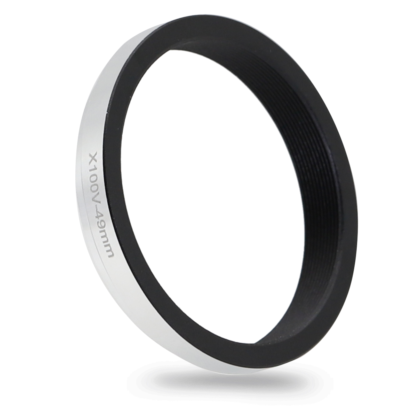 Black/Silver 49mm Metal Lens Filter Adapter Ring for Fuji X100V/X100VI ...