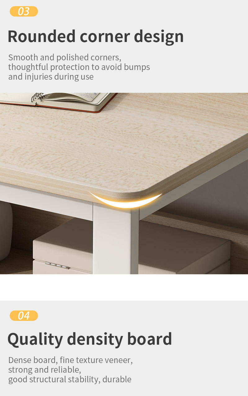 【Solid】Computer Table Office Table with Drawer Computer Table Desk Bookcase Study Table with ...