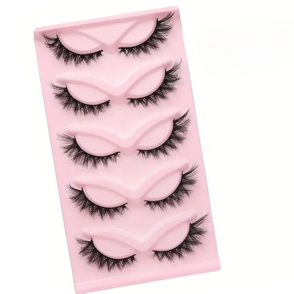 5 Pairs Cat Eye Lashes Wispy Fake Lashes Fluffy Cat Eye Lashes ...