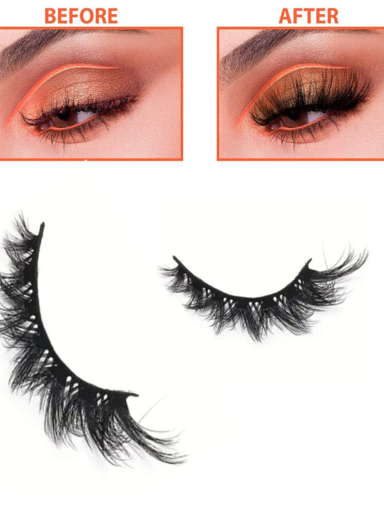 5 Pairs Cat Eye Lashes Wispy Fake Lashes Fluffy Cat Eye Lashes ...