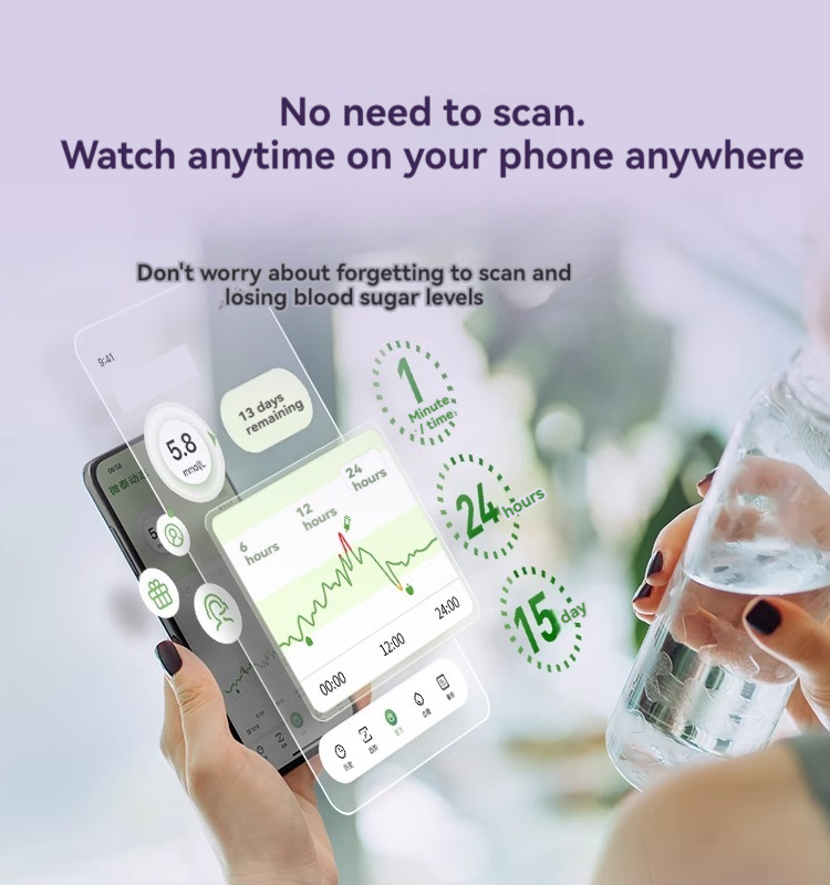 Freestyle Libre Sensor Bluetooth Scan Free Remote Data Sharing Aidex Dynamic Blood Glucose ...