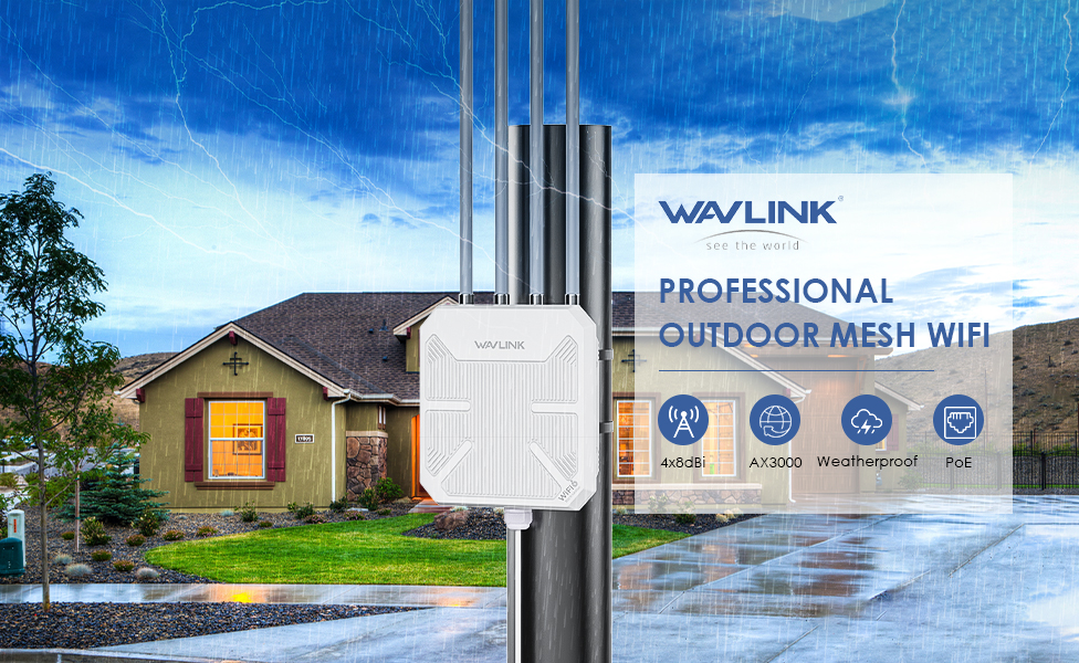 WAVLINK AX3000 Outdoor Access Point Wireless Router Wifi Extender Long ...