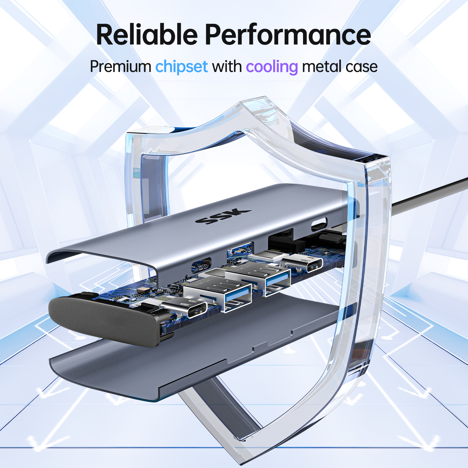 SSK 1050MB/s USB C HUB 100W PD HUB USB Port HUB Power Delivery USB3.2 ...