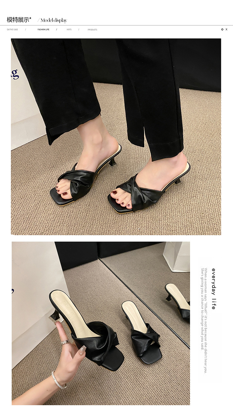 New Korean sandals square toe stiletto womens heels sandals#FT401 ...
