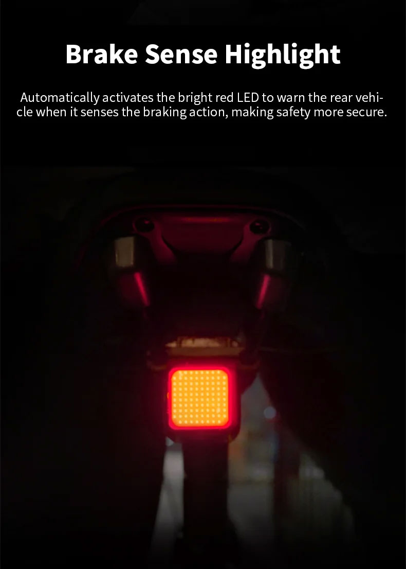 XOSS Nebula Intelligent Dot Matrix Light Bike Light Set Rechargeabl ...