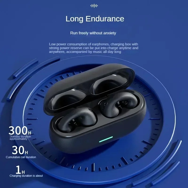 T75 Earbuds Gaming Clip Ear Bluetooth 5.3 Wireless Headphones Music ...