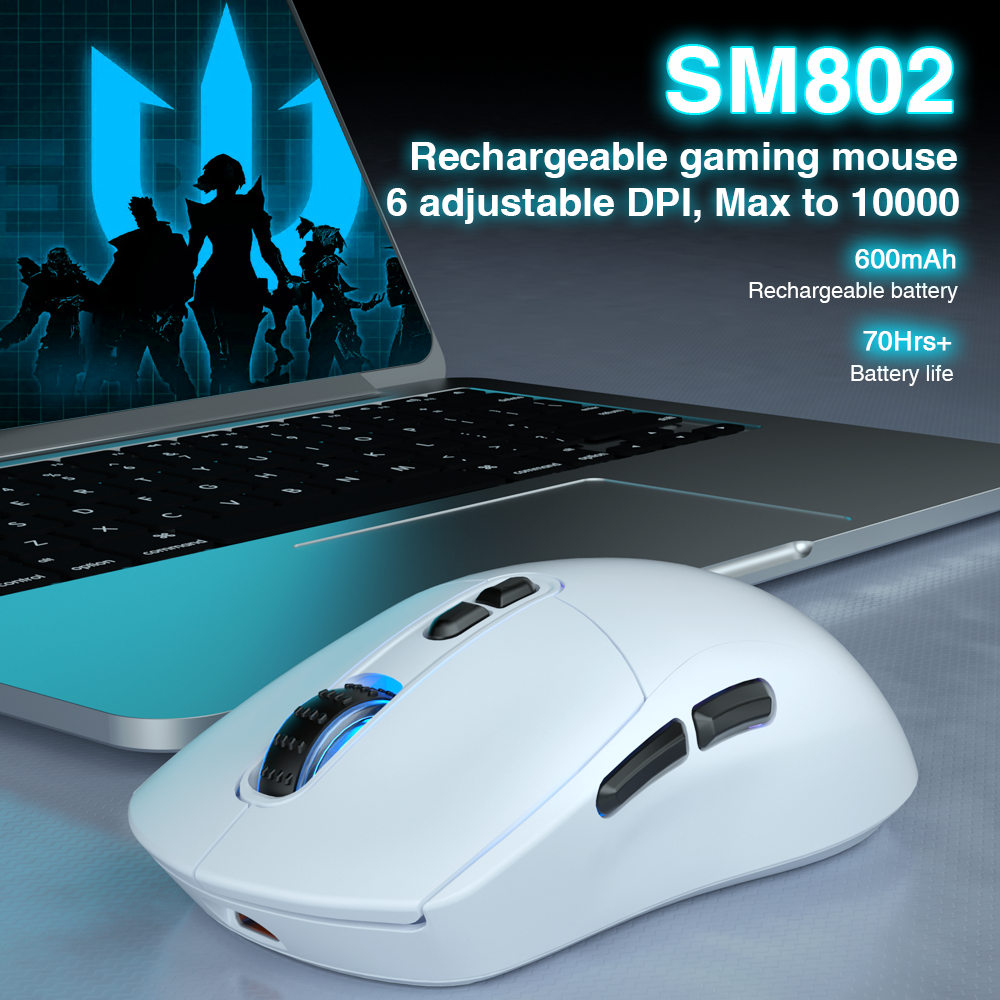 SOLAKAKA SM802 Customized Mouse Replaceable Shell Tri-mode Connection ...