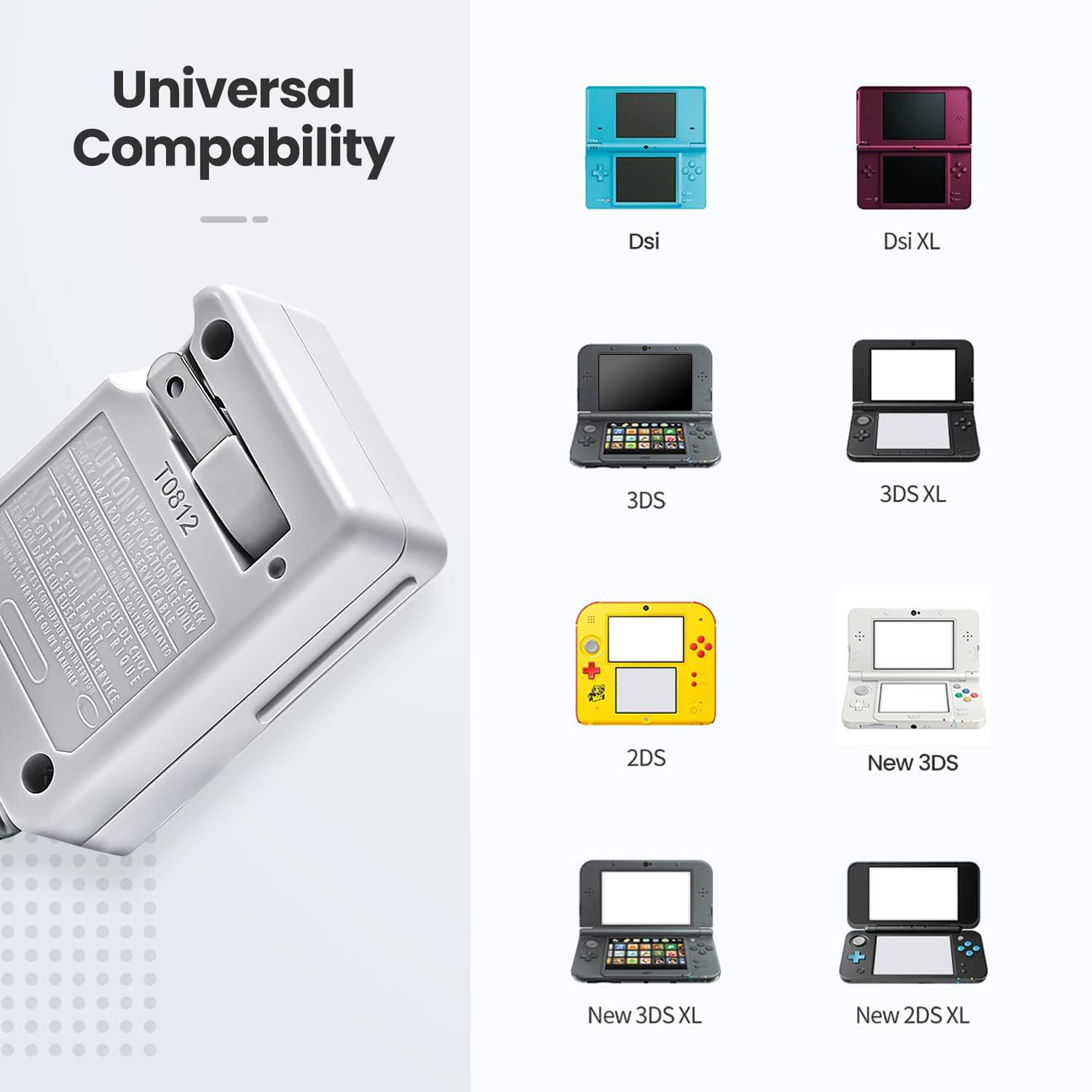 3DS Charger Compatible for Nintendo 3DS/DSi/DSi XL/2DS/2DS XL/New 3DS ...