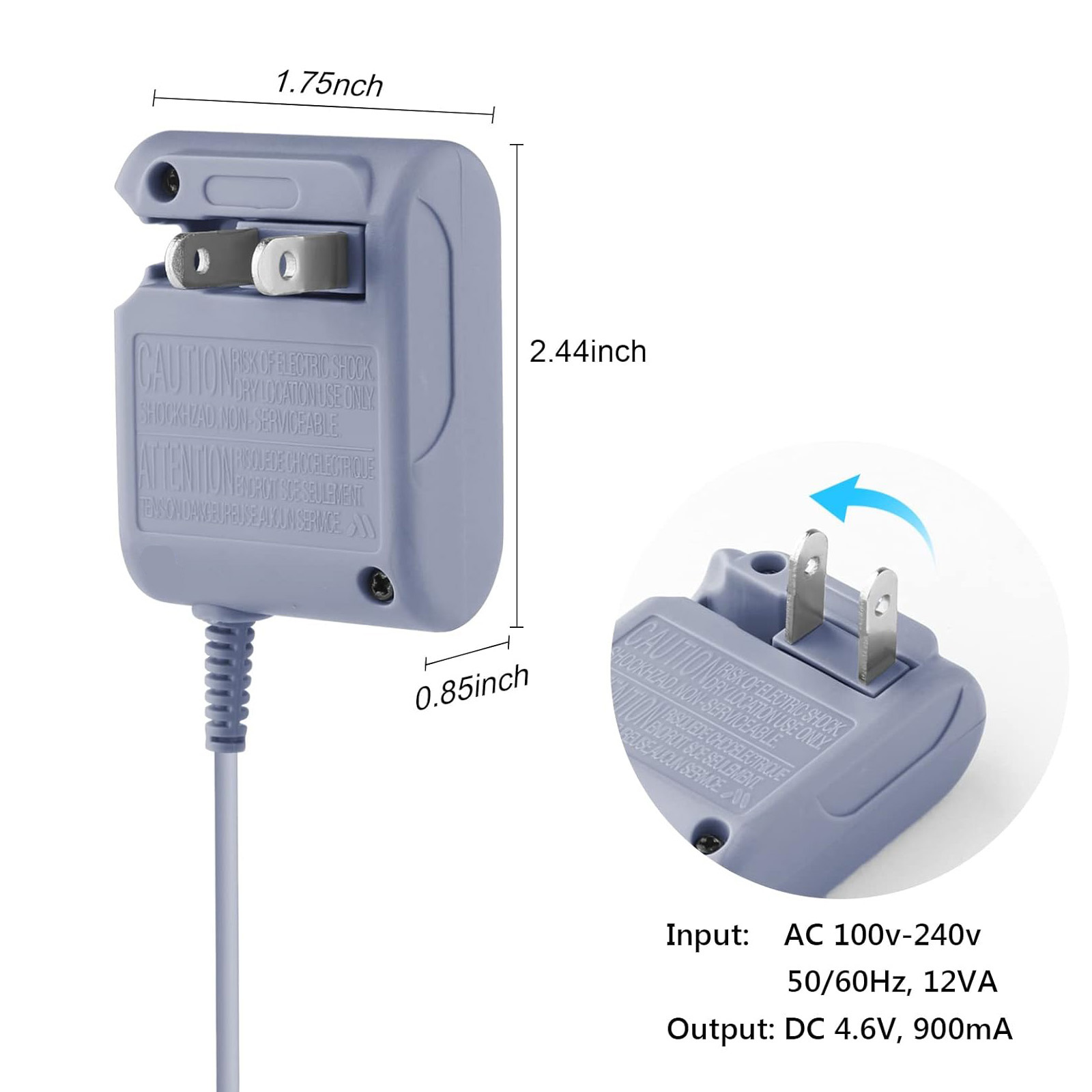 DS Lite Charger Replacement for Nintendo DS Lite, AC Adapter Wall Plug ...