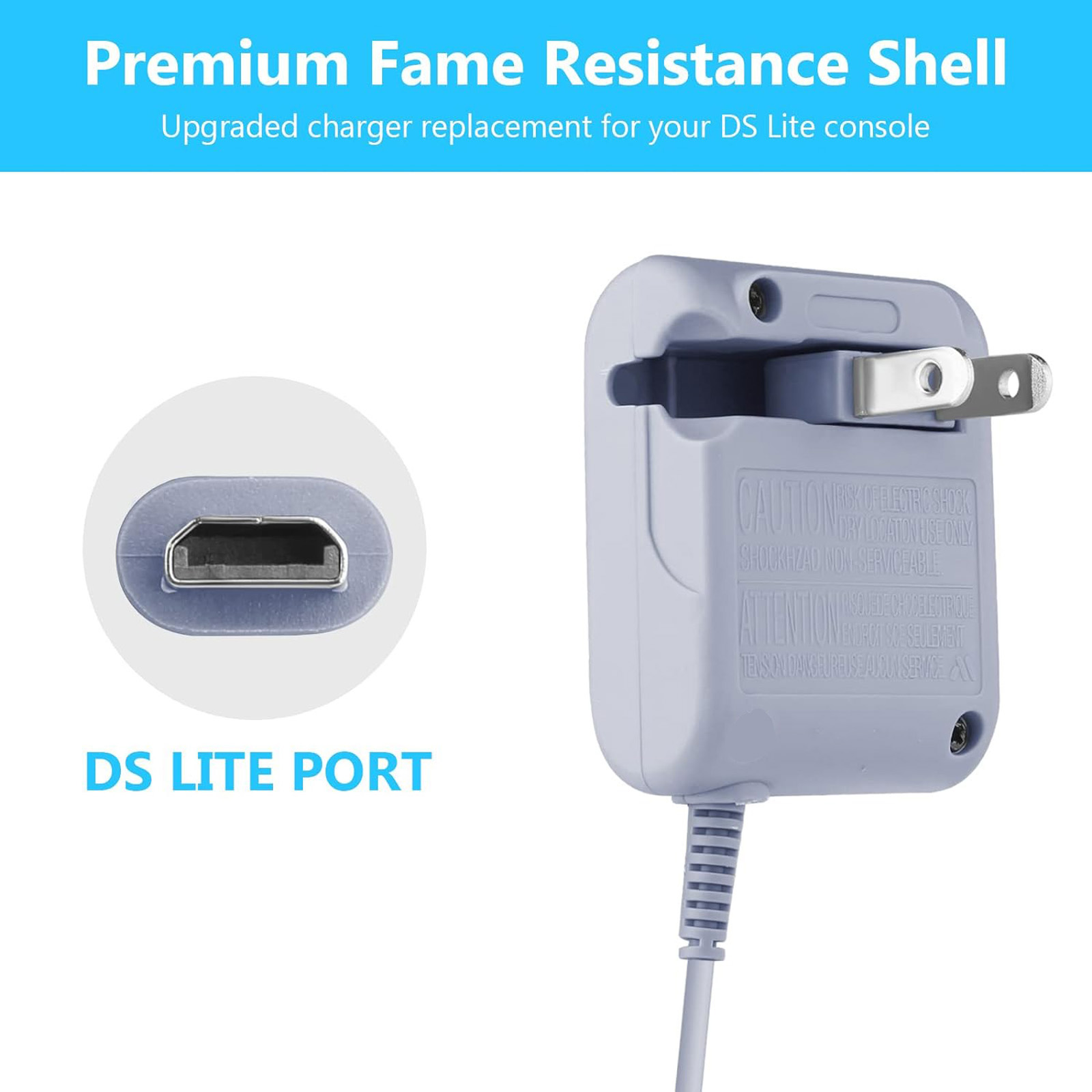 DS Lite Charger Replacement for Nintendo DS Lite, AC Adapter Wall Plug ...