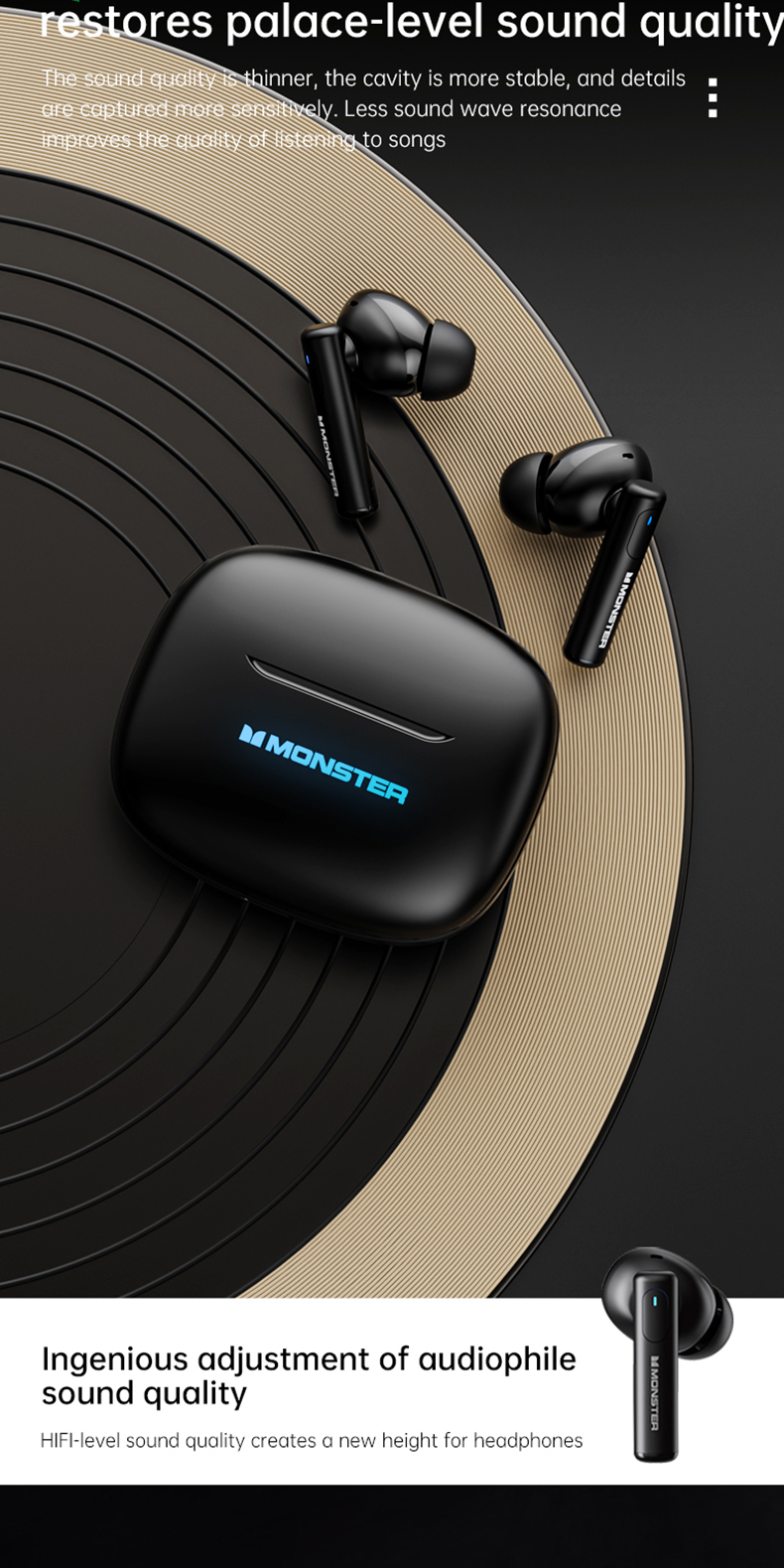 Monster XKT26 ANC Wireless Earphone Bluetooth 5.4 HD Calling Noise ...