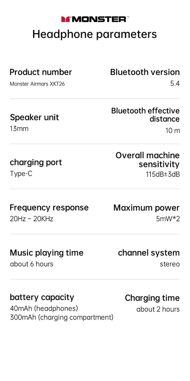 Monster XKT26 ANC Wireless Earphone Bluetooth 5.4 HD Calling Noise ...