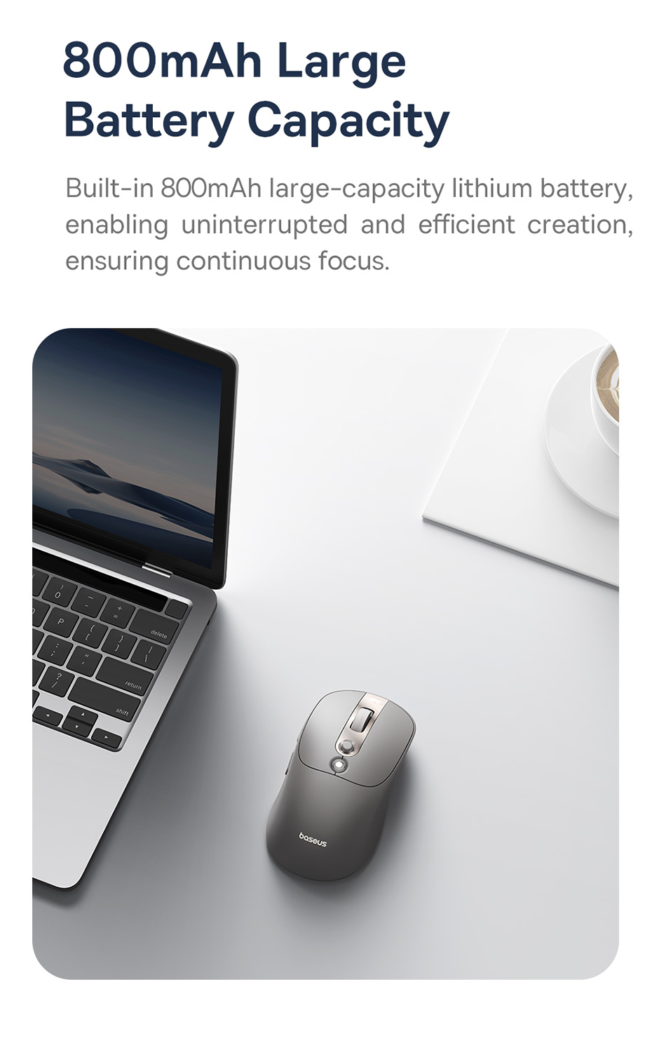 Baseus Editor Series Wireless Mouse with Long Battery Life and Digital ...