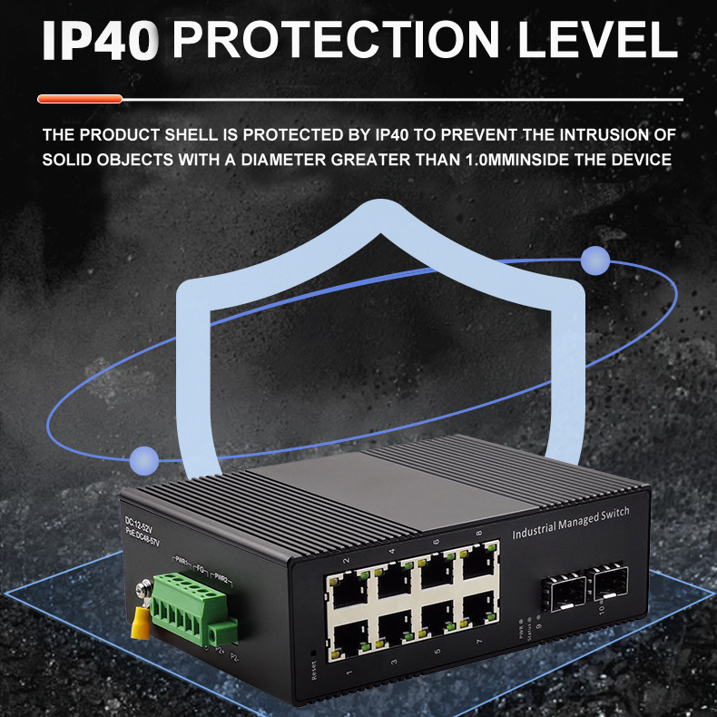 web-managed Gigabit 2SFP+4/8RJ45 industrial-grade switch supports loop ...