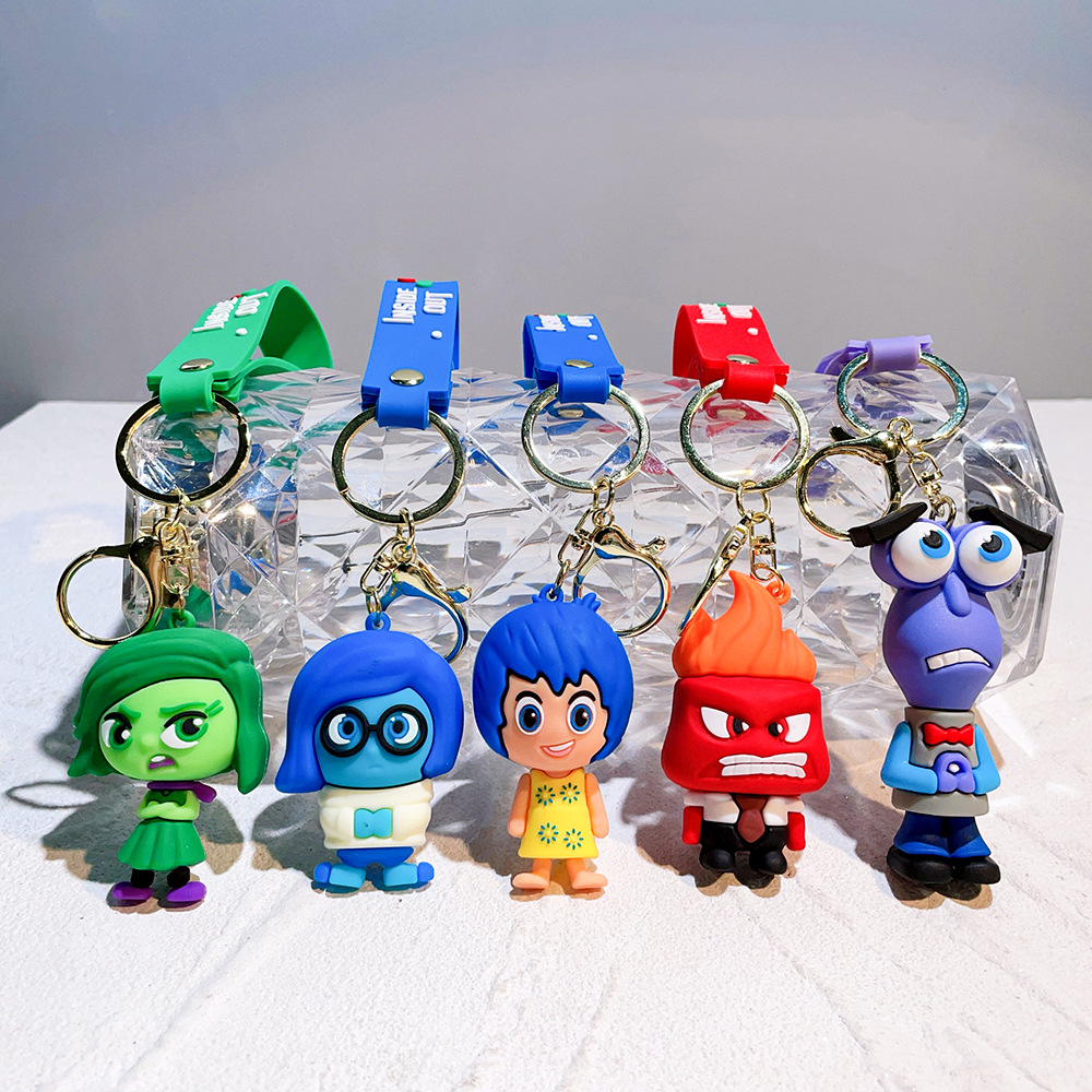 Inside Out Keychain - Disney Sadness Anxiety Anger Disgust Joy Envy ...